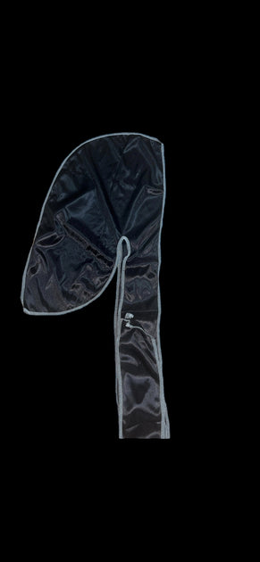 Black Durag with White stiching – THE WAVE PLUG